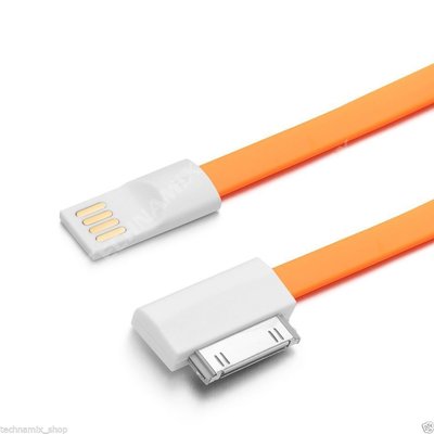 Orange USB Charger Cable Low electronic resistance ABS / PVC Anti oxidation