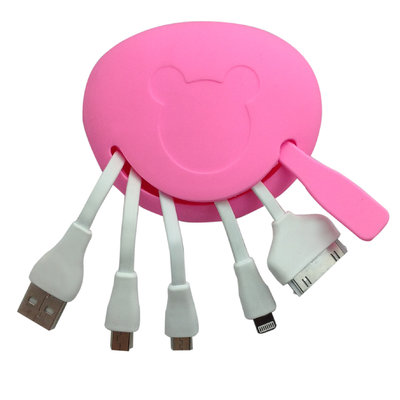 Iphone / Samsung USB Charger Cable /micro / mini 5pin rubber , TPE flat wire