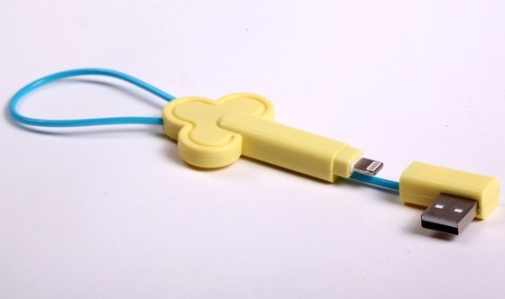 Retractable long USB Charger Cable for blackberry , blue / white / yellow