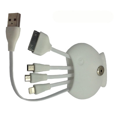 silica gel , TPE flat usb phone charger cable electronics with Fish Shape