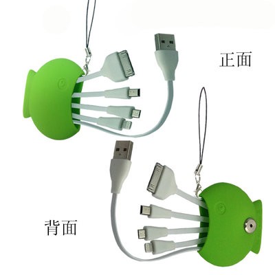 silica gel , TPE flat usb phone charger cable electronics with Fish Shape