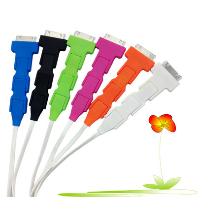 Rubber 85 mm usb power cable synchronous charging white , green , Pink