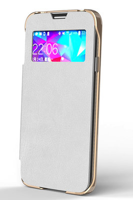 filp stand External Battery Case for Samsung Galaxy S5 , Golden / blue