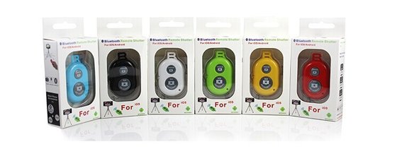 Red WIreless Bluetooth Selfie Remote Control Monopod Shutter