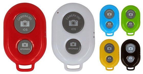 Red WIreless Bluetooth Selfie Remote Control Monopod Shutter