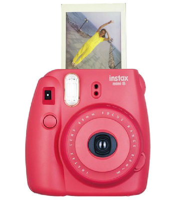 Raspberry Red FujiFilm Instax Camera Mini 8 checki Instant Polaroid