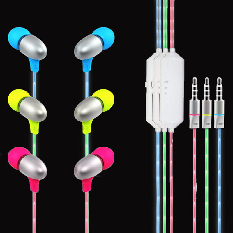 Visible EL flowing Light Up Earbuds 