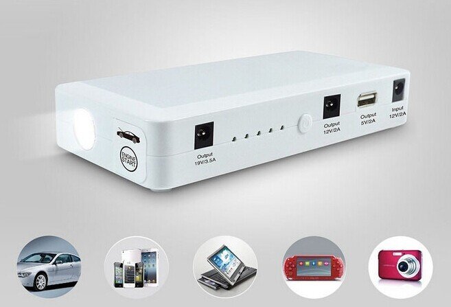 High Capacity Car Jump Starter , Portable 12000mAh Power Bank Charger