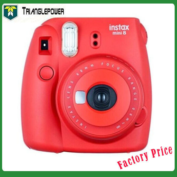 Raspberry Red FujiFilm Instax Camera Mini 8 checki Instant Polaroid
