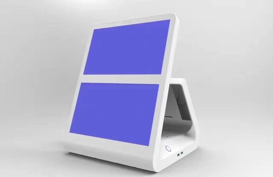 Mobile Tablet Android Pos Terminal White And Black Color , 15.6 Inch Main Screen
