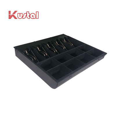 Black Classic Metal ABS Pos 24V  RJ12 Roller Cash Drawer With Stainless Panel