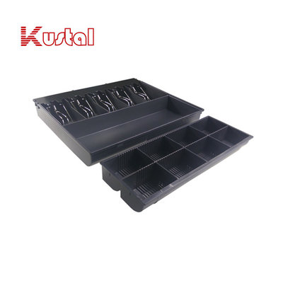Black Classic Metal ABS Pos 12V  RJ12 Roller Cash Drawer With Stainless Panel