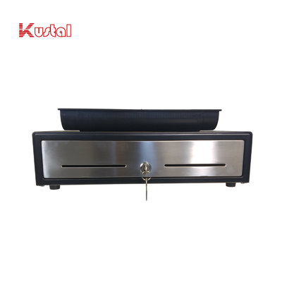 Black Classic Metal ABS Pos 12V  RJ12 Roller Cash Drawer With Stainless Panel