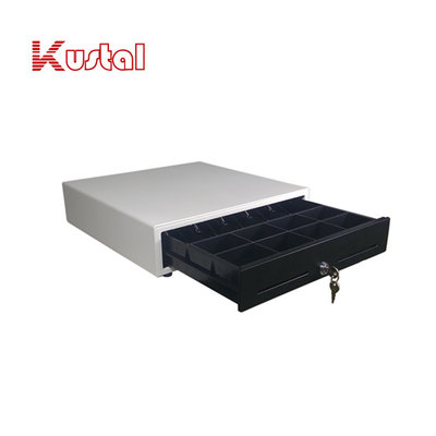 White Micro Switch 12V RJ12 Metal Structure POS Plastic 410mm Economical Cash Drawer