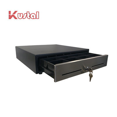 12V RJ11 410mm Black Plastic Insert Stainless Panel POS Economical Cash Drawer