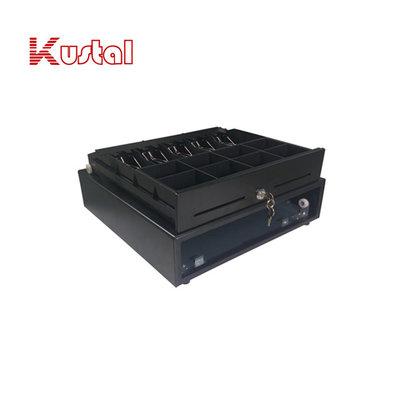 24V RJ11 410mm Black Plastic Insert Stainless Panel Square Economical Cash Drawer