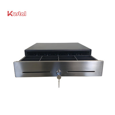 410 mm 24V RJ11 Black Classic Square POS Stainless Panel Slide Cash Drawer