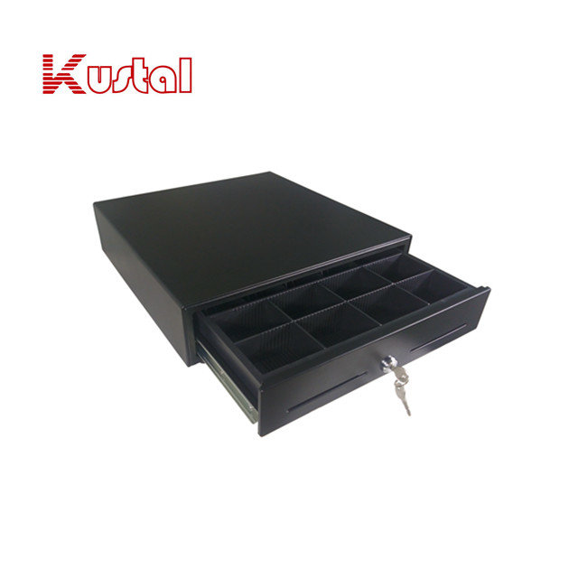 410 mm 12V RJ11 Black Ball Bearing Slide POS Solution Metal Slide Cash Drawer
