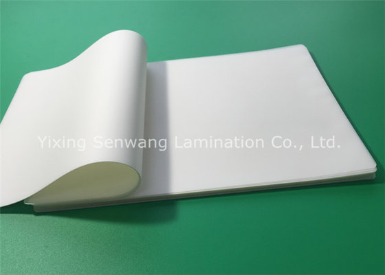 Polyester Matte Finish Laminating Sheets Stain Resistant With Glue EVA