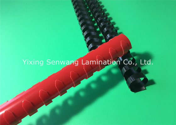 Black / Red Plastic Binding Combs 20mm Punched Into Papers Rectangular Holes
