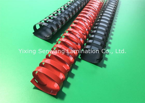 Red / Black Book Binding Combs Round Shape 19 Rings 32MM Diameter