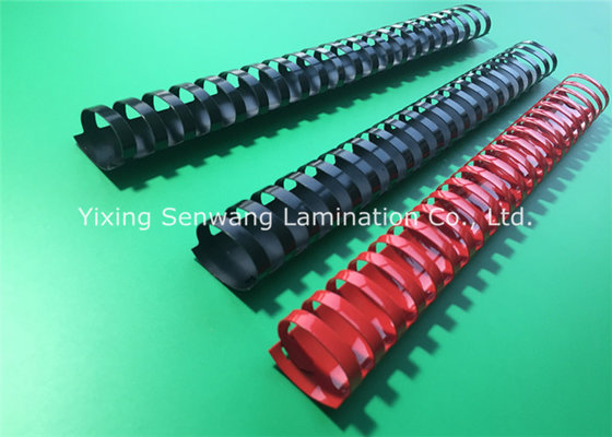 Red / Black Book Binding Combs Round Shape 19 Rings 32MM Diameter