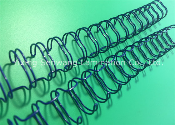 Blue Double Loop Wire Book Binding Combs With Nylon - Coated Steel Wire
