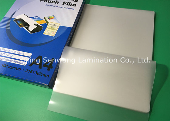 High Brightness 100 Micron Laminating Pouches A4 Glossy With PET EVA Material