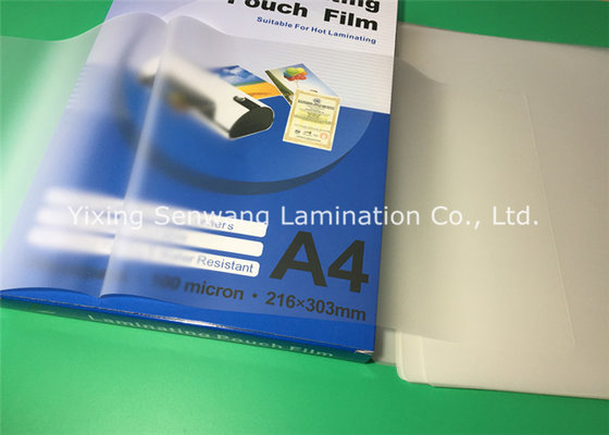 High Brightness 100 Micron Laminating Pouches A4 Glossy With PET EVA Material