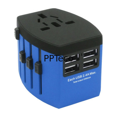 Travel Adapter Worldwide All-in-One Universal US UK EU AU Plugs Global Travel Adapter with 4 USB