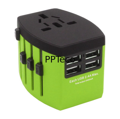 International Universal Travel Adapter with 4 USB Charger Ports