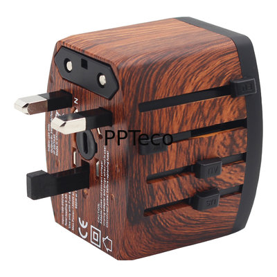 Universal All-in-One Travel Charger International Travel Power Adapter with 3-ports USB and 1-port Type-C