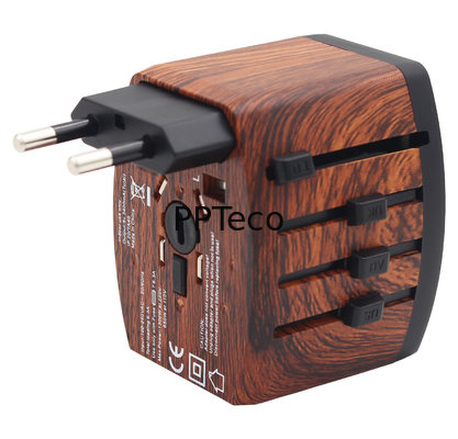 Universal All-in-One Travel Charger International Travel Power Adapter with 3-ports USB and 1-port Type-C