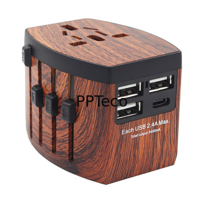 4 USB Port US UK EU AU Power Wall Charger Travel Adapter Global Worldwide Use Universal Travel Adapter