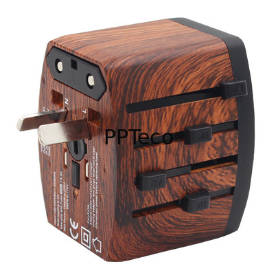 Universal All-in-One Travel Charger International Travel Power Adapter with 3-ports USB and 1-port Type-C