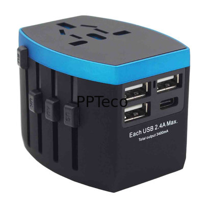 World Universal Travel Adapter with 3 USB US UK EU AU Worldwide Travel Adapter