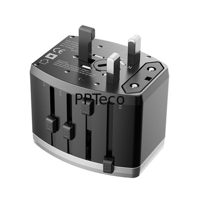 All in One Universal Power Socket International Worldwide Travel Adapter with 4 USB
