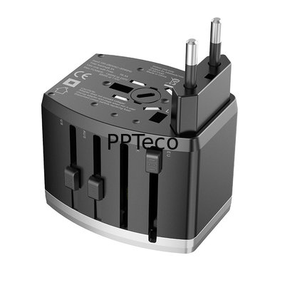 All in One Universal Power Socket International Worldwide Travel Adapter with 4 USB