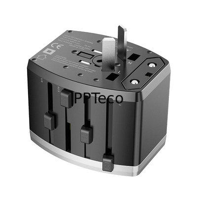 All in One Universal Power Socket International Worldwide Travel Adapter with 4 USB
