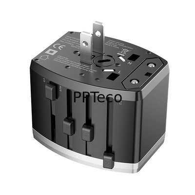 All in One Universal Power Socket International Worldwide Travel Adapter with 4 USB