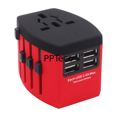 Worldwide Power Converter Universal Travel Plug Adapter All in One 4 USB Travel Adapter