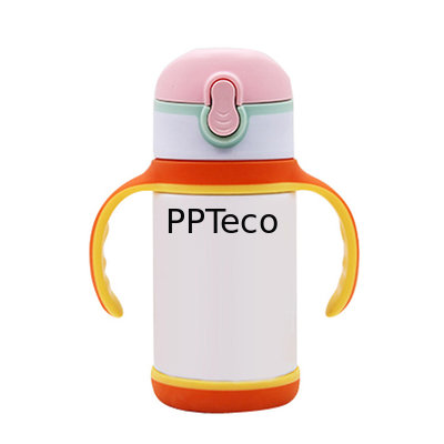 kids insulate vacuum stainless steel drink water bottle with straw