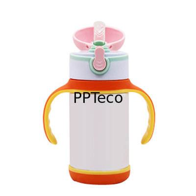 kids insulate vacuum stainless steel drink water bottle with straw