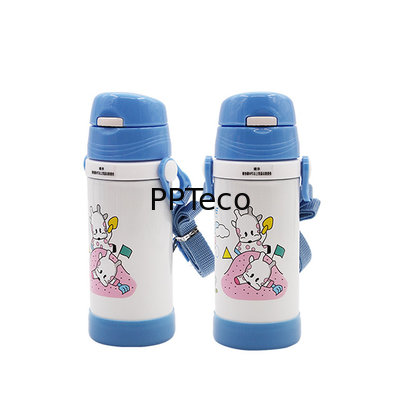 12 oz vacuum insulated stainless steel kids drink bottle with straw