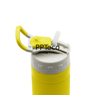 Customized promotional multi-colors outdoor silicone material collapsible foldable water bottle