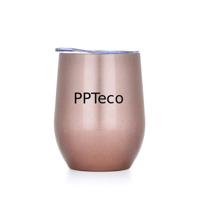 Double wall 304 stainless steel insulated wine glass tumbler 12 oz wine sippy cup