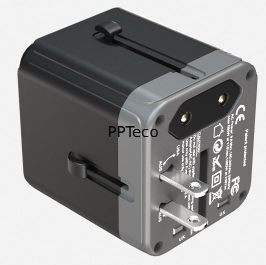 All-in-One Travel Adapter Universal World Travel Plug with Type-C Port 3500mA Travel Adapter