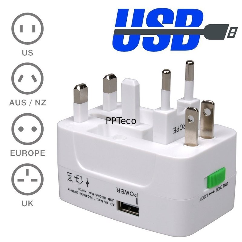 Good Promotional Item All-in-One Universal Travel Power Adapter Home Hotel Wall Charger Travel Adapter