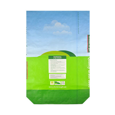Grass Seed Packing Woven Polypropylene Sacks Square Bottom 25kg Anti - Slip