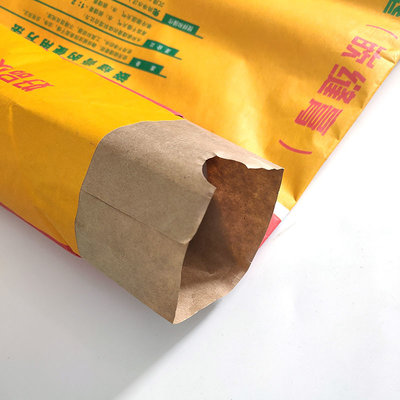 Custom Printed Pasted Valve Multiwall Paper Bags 20kg Capacity Waterproof